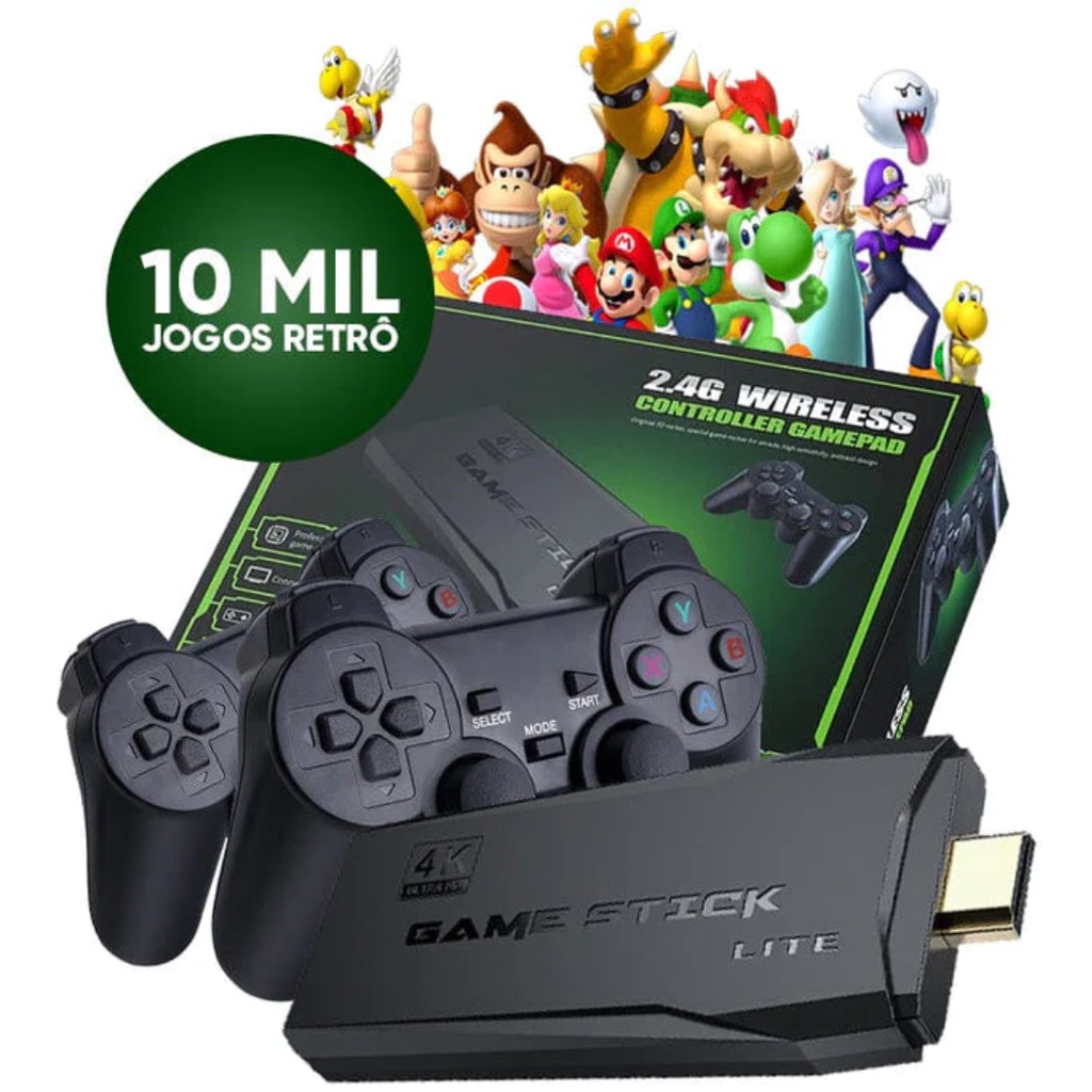 Video Game Console sem Fio 4K com 10000 Jogos e 2 Controles | Ofertas ...