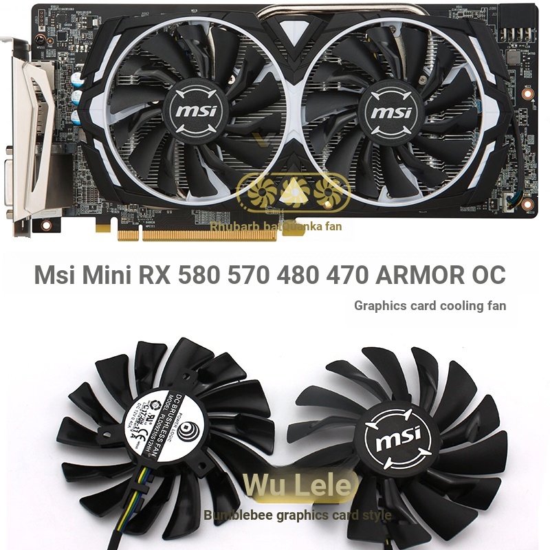 MSI RX 580 570 480 470 ARMOR OC Ventilador De Resfriamento De Placa ...
